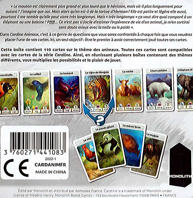 Acheter Cardline - Animaux - Jeu de société - Bombyx – ludijeux